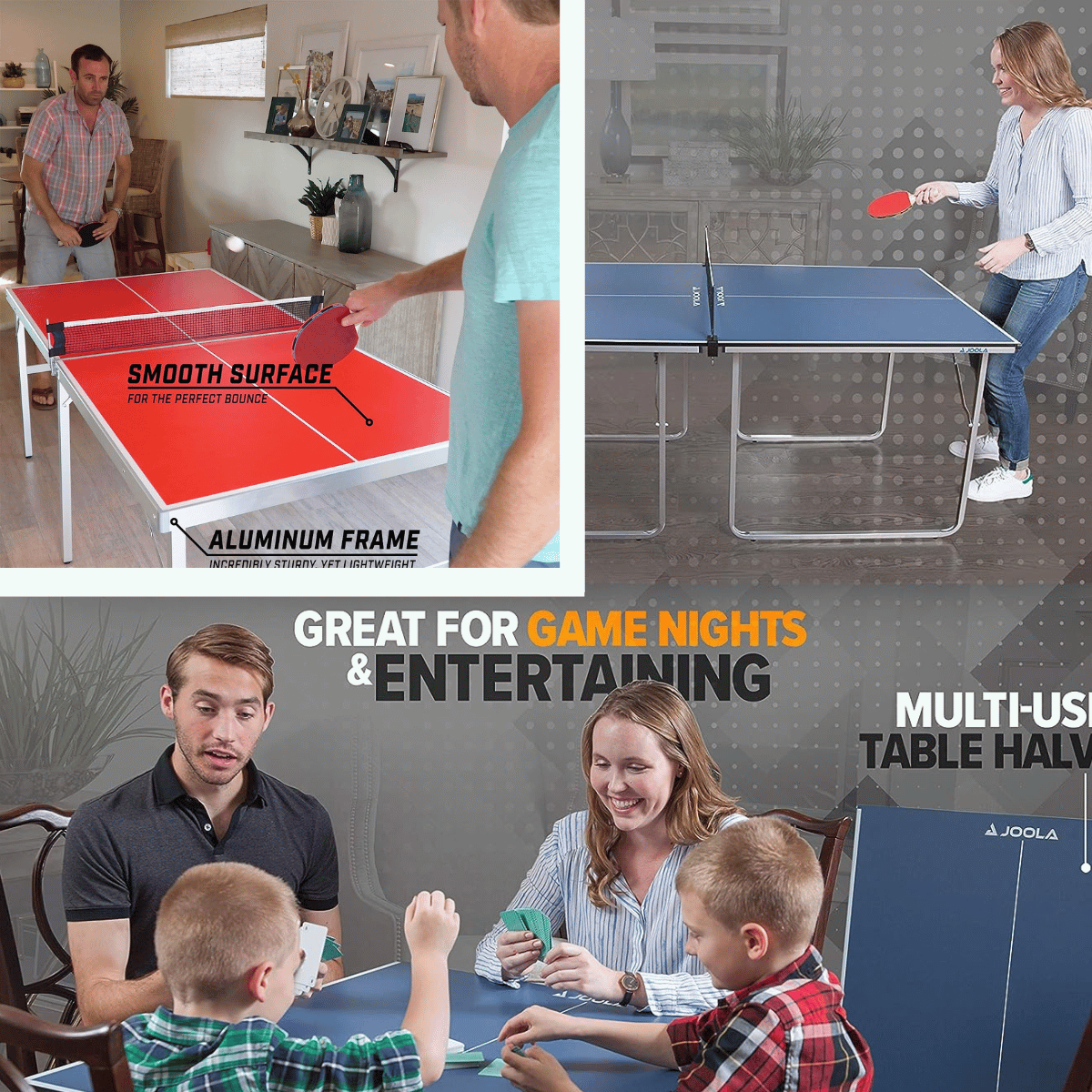 Enjoy family fun with a mini ping pong table